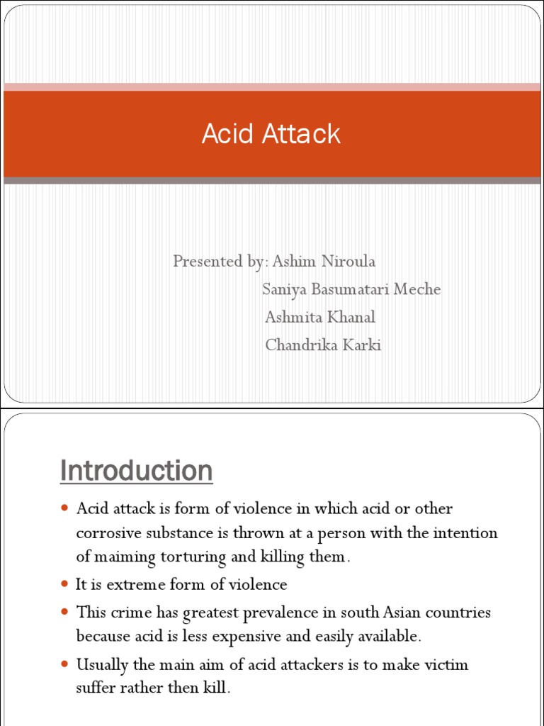Group No-11, Chapter-11, Acid Attack Presentation | PDF | Crime ...