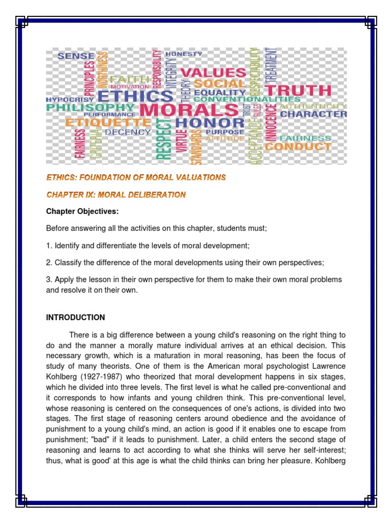 Val02 Module Chapter 9 - Moral Deliberation | PDF | Reason | Morality