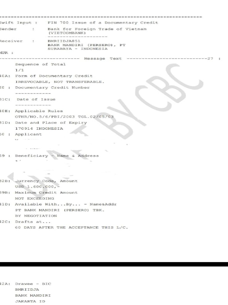 Sample Usance LC | PDF