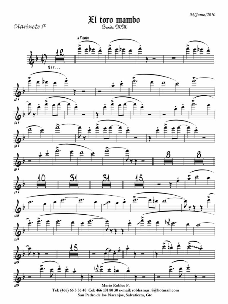 El Toro Mambo - Banda MM Version 3 | PDF