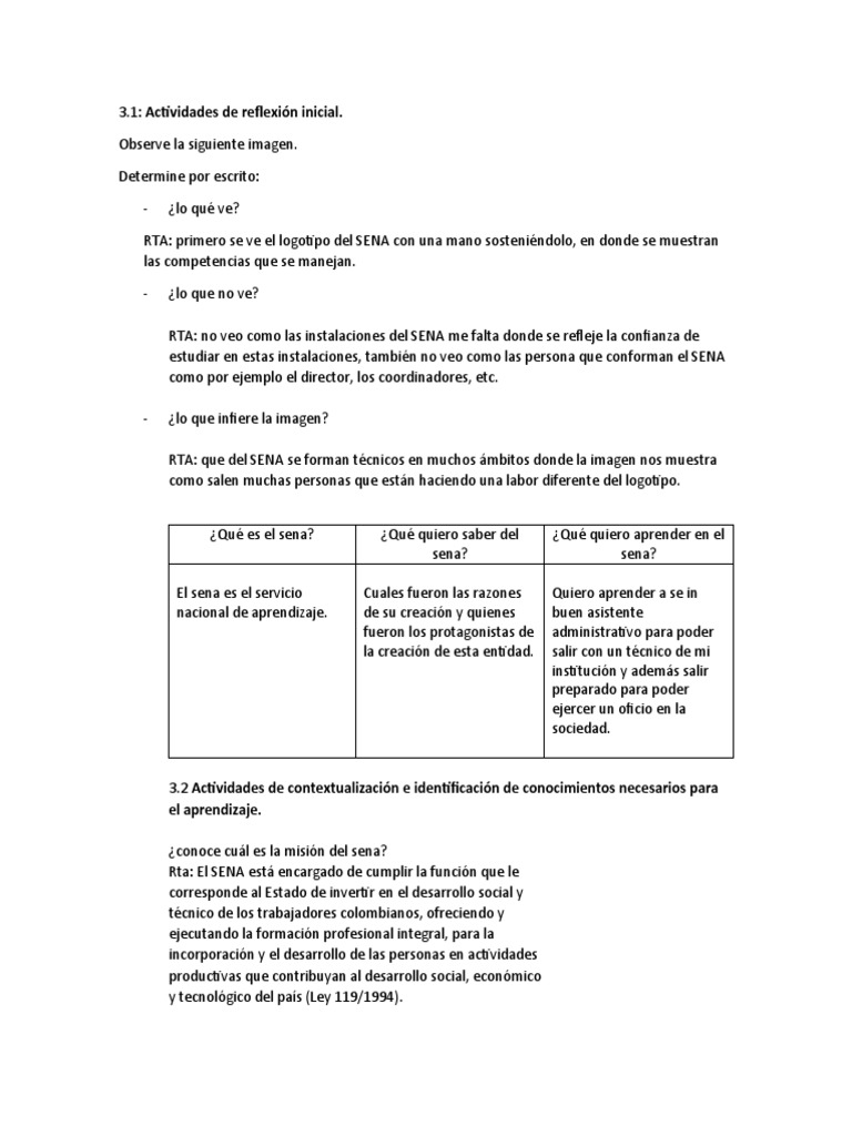 Actividades de Reflexion Inicial | PDF Actividades de Reflexion Inicial | PDF
