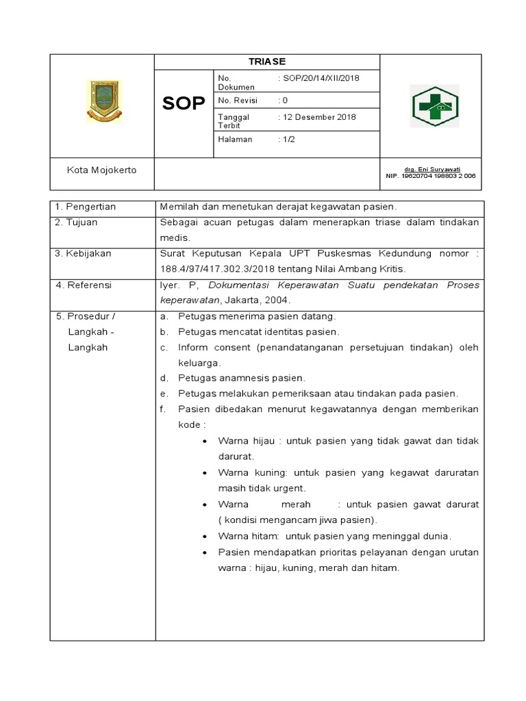 20 Sop Triase Ok | PDF