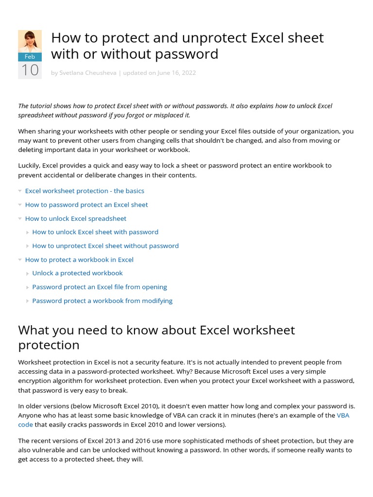 How To Unprotect Excel Sheet With Password | PDF | Microsoft Excel ...