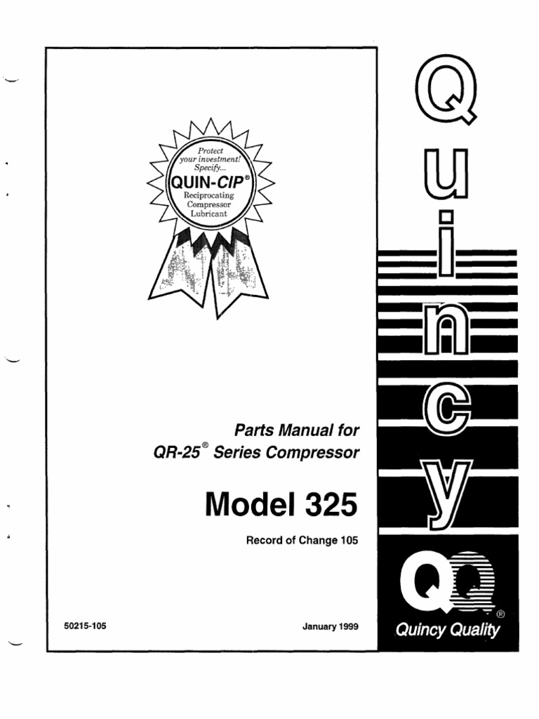 Quincy Compressor Model 325 | PDF | Piston | Gallon