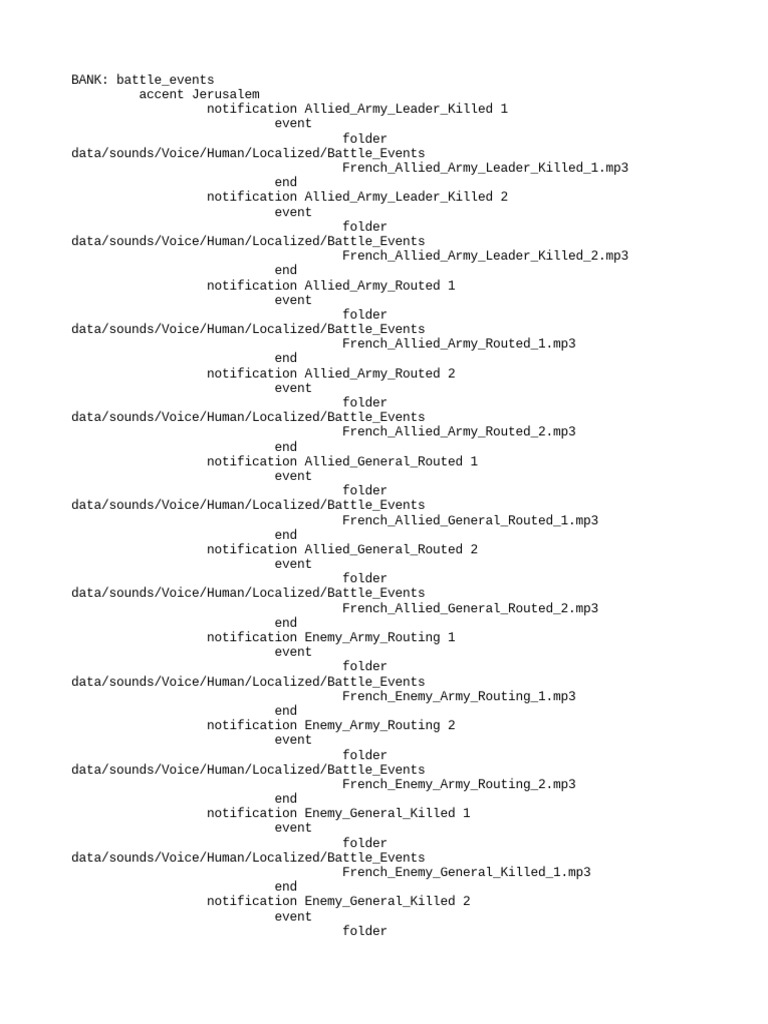 Export Descr Sounds Units Battle Events | PDF