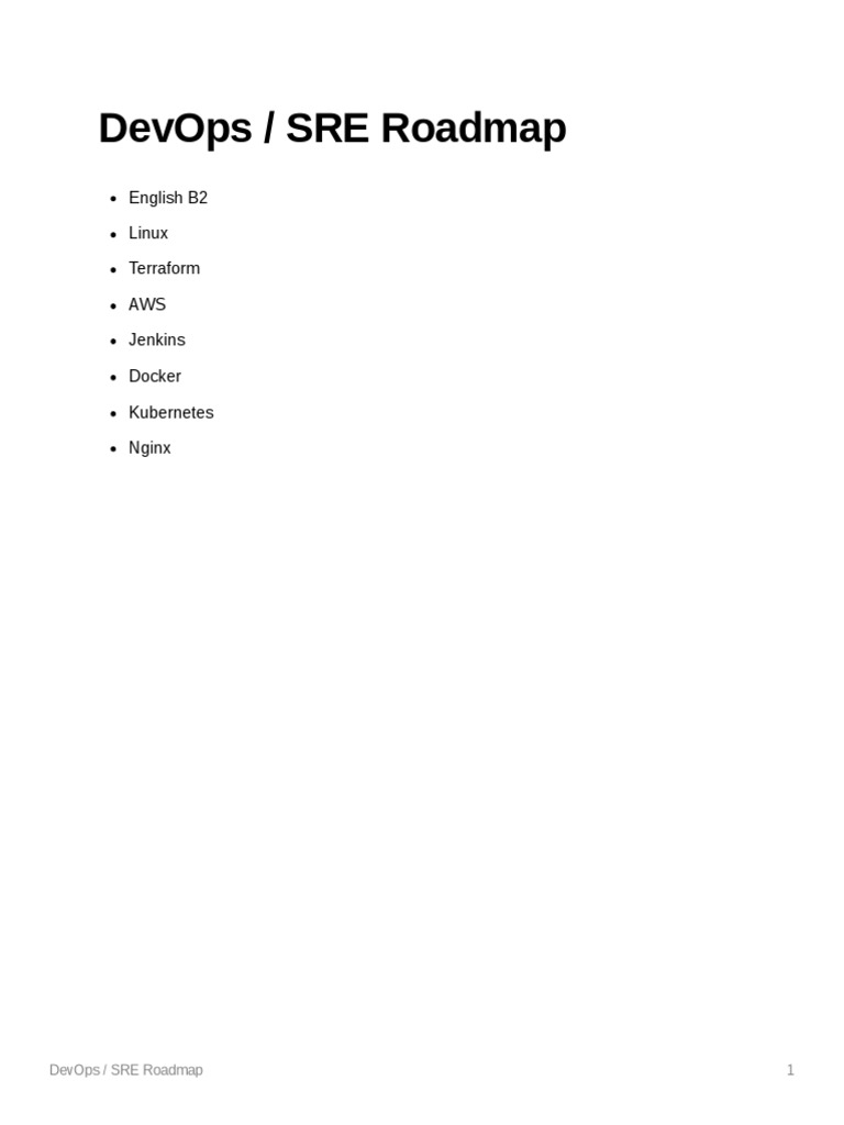 Devops Sre Roadmap Pdf