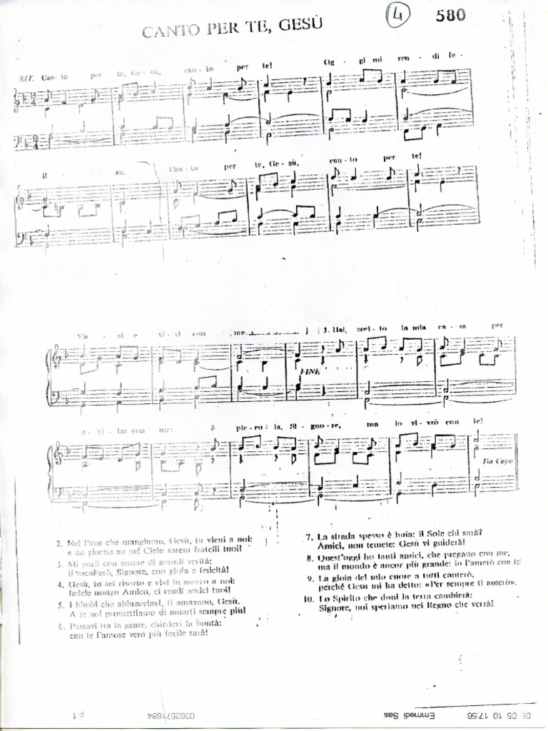04 Canto Per Te Gesu | PDF