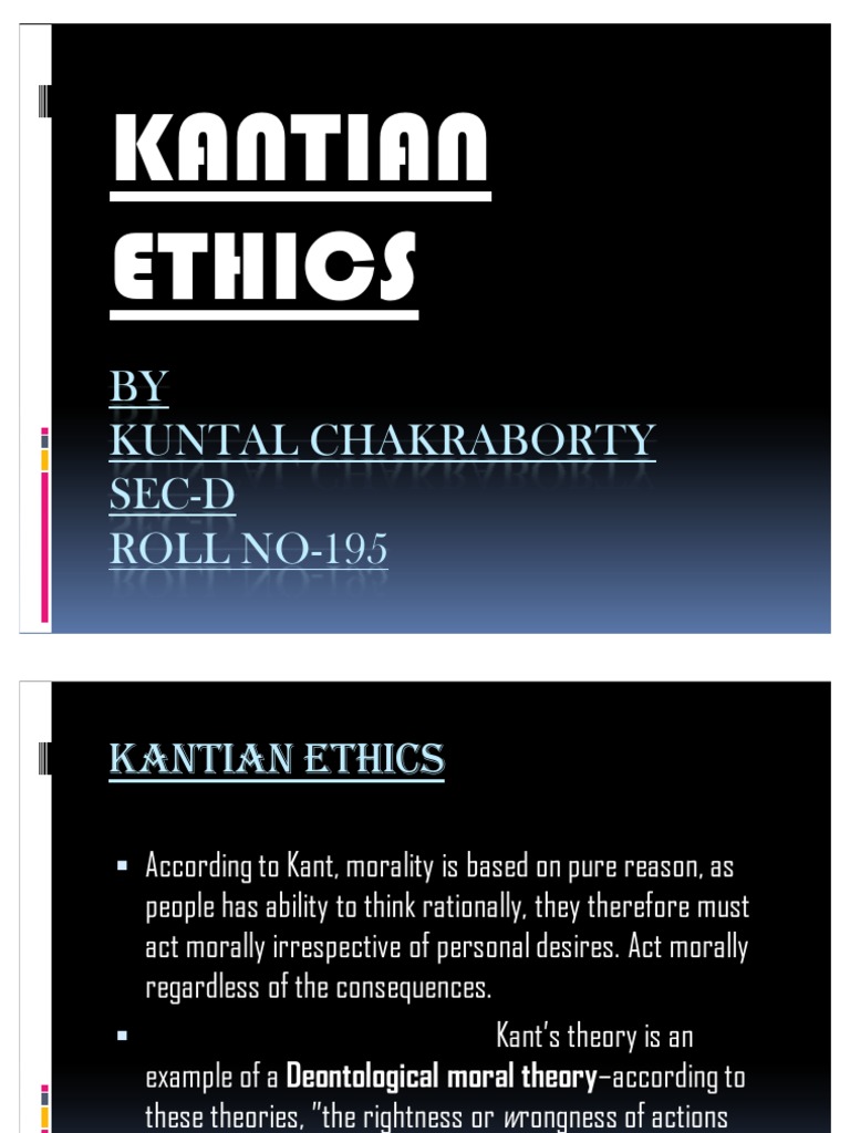 KANTIAN ETHICS EXPLAINED | PDF