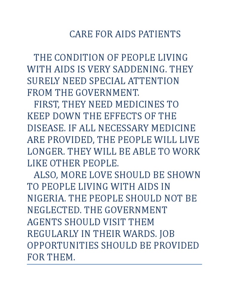 Care For Aids Patient | PDF