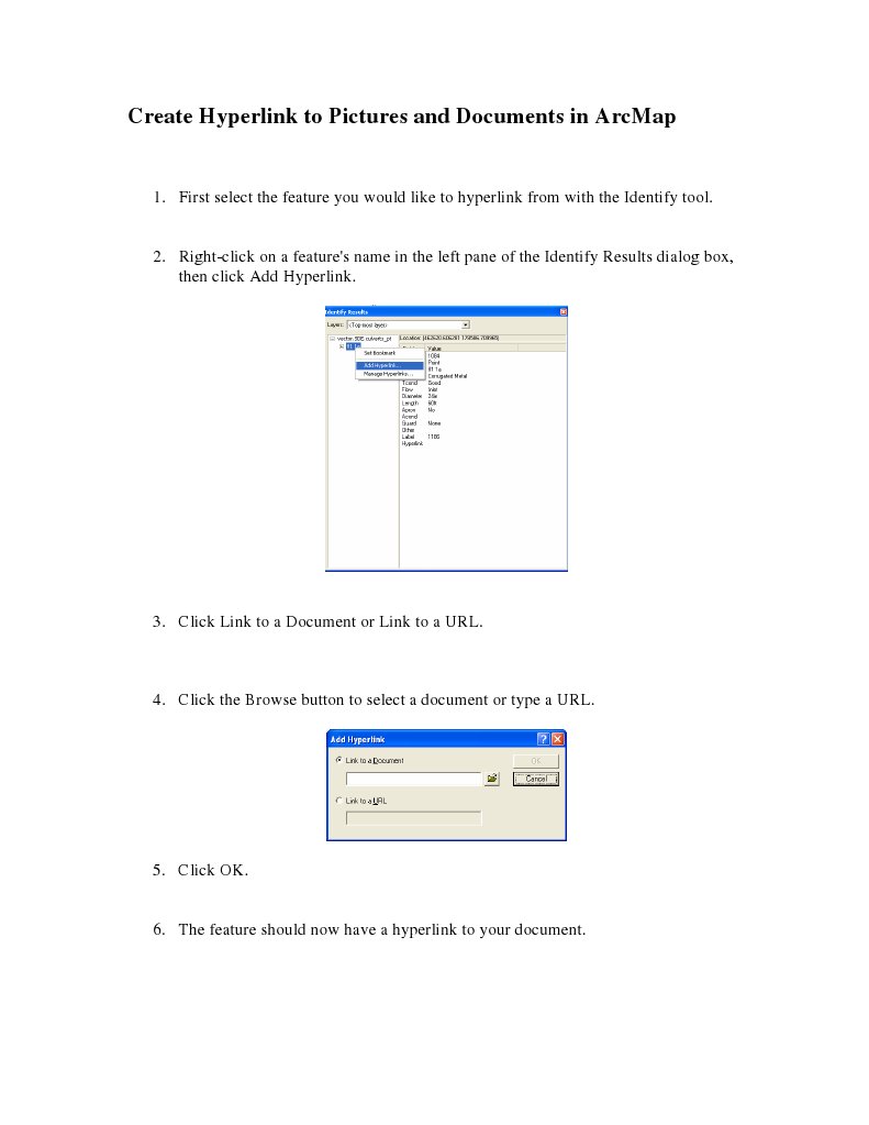 Hyperlink in ArcMap | PDF