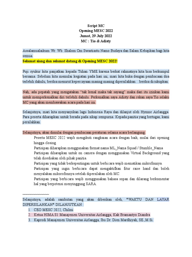 Script MC MESC | PDF