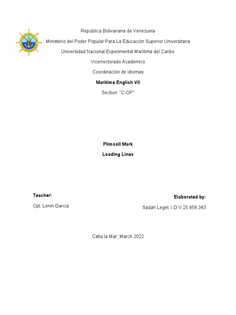 Plimsoll Disc | Download Free PDF | Ships | Water Transport