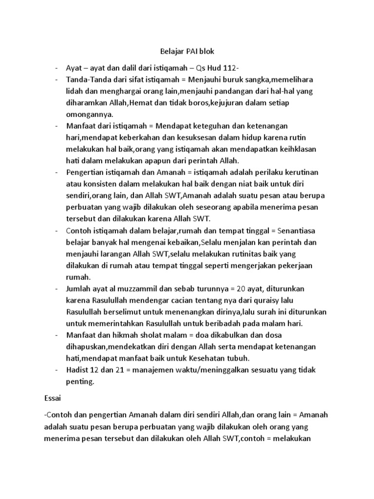 Belajar PAI Blok | PDF