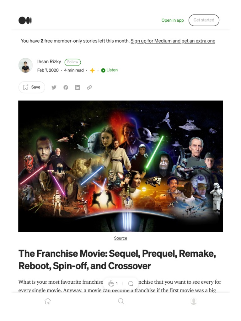 The Franchise Movie - Sequel, Prequel, Remake, Reboot, Spin-Off, and Crossover - by Ihsan Rizky ...