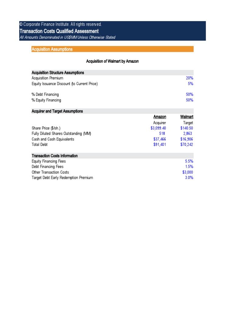 Transaction Costs Evaluation - Solution | PDF | Mergers And ...