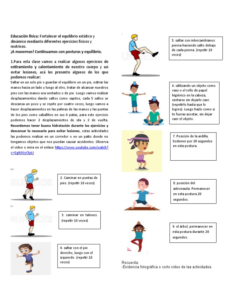 Ed Física guia 6 equilibrio estático y dinámico | PDF