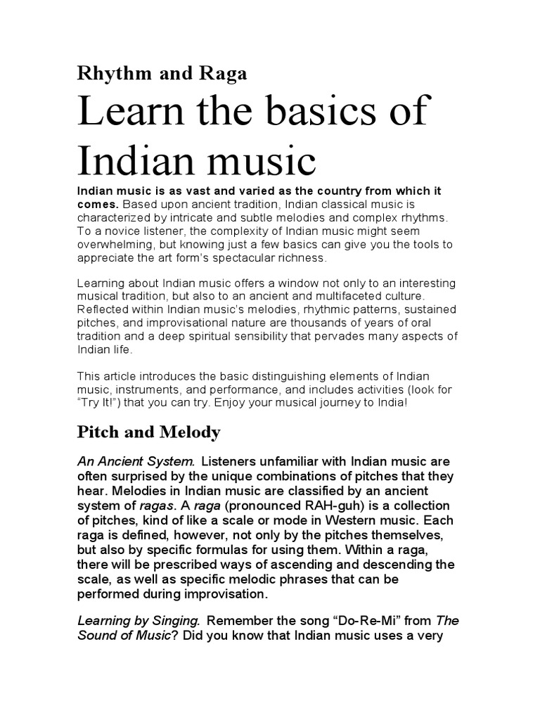 Raga And Rhythm | PDF | String Instruments | Musical Instruments