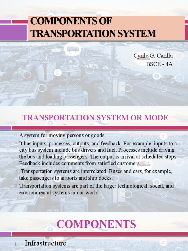 Components of Tranportation System | PDF | Internal Combustion Engine ...