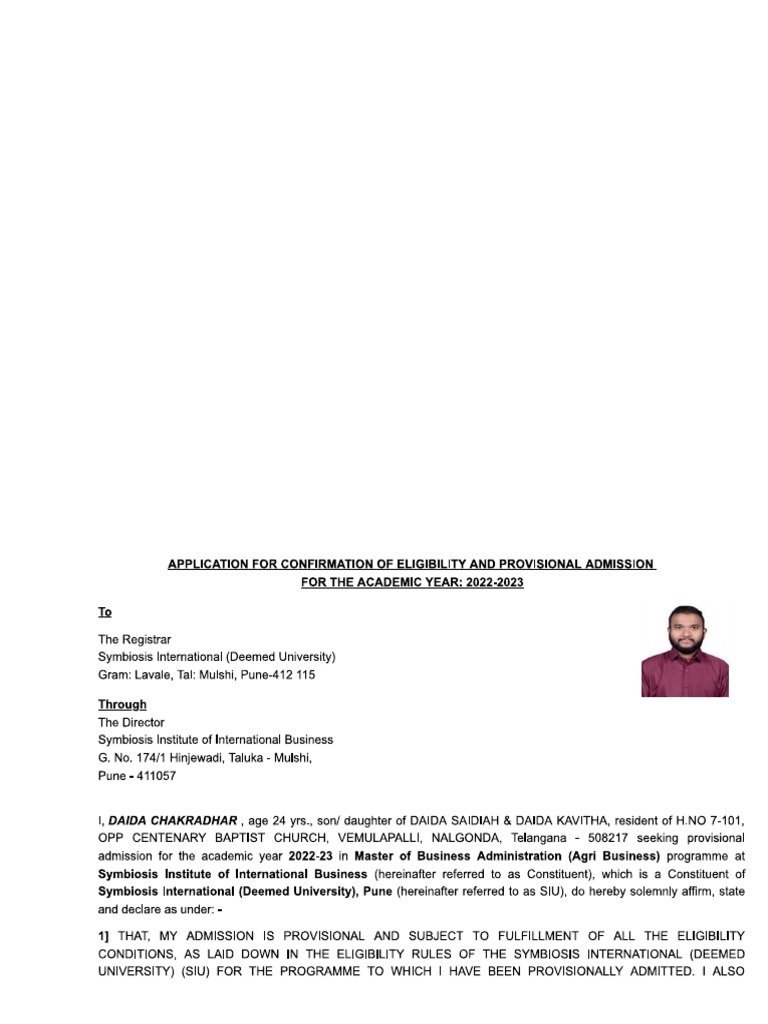 Siu Eligibility Form | PDF