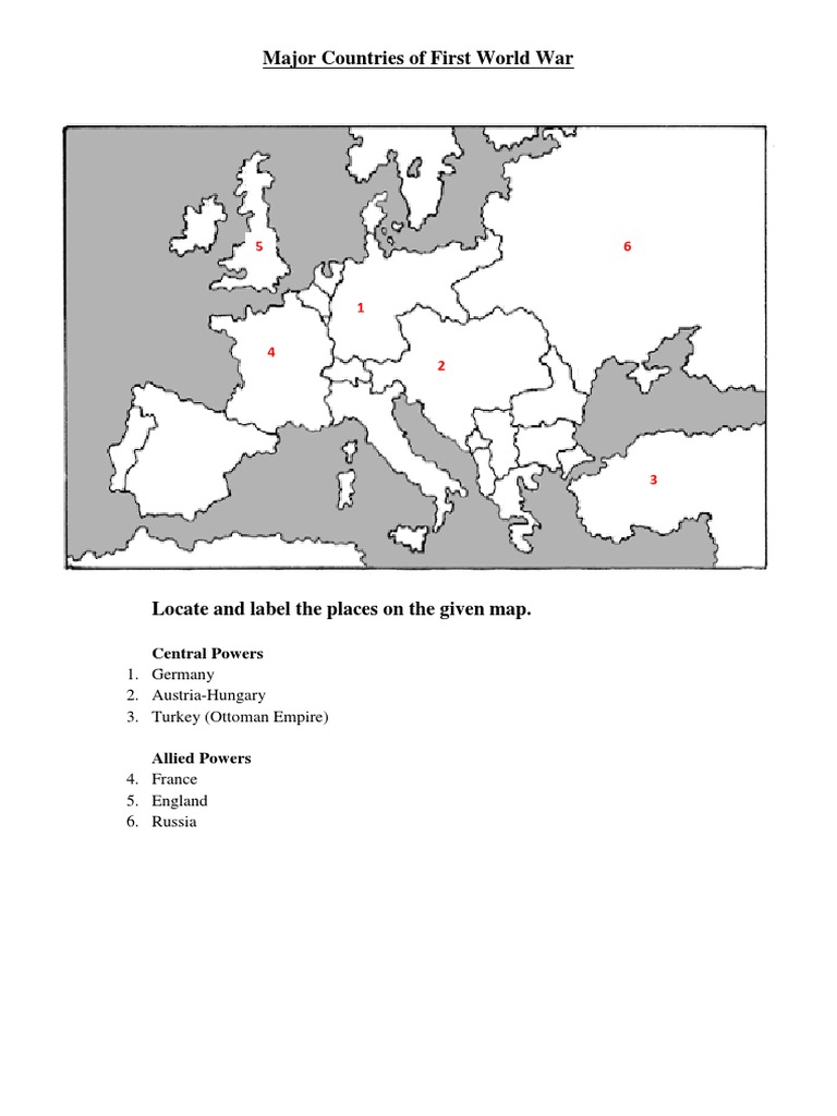 Major Countries in World War I | PDF
