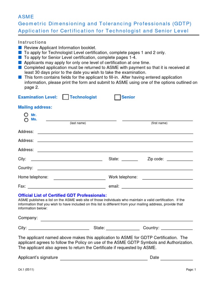 GDTP Certification Application Form | Download Free PDF | American ...