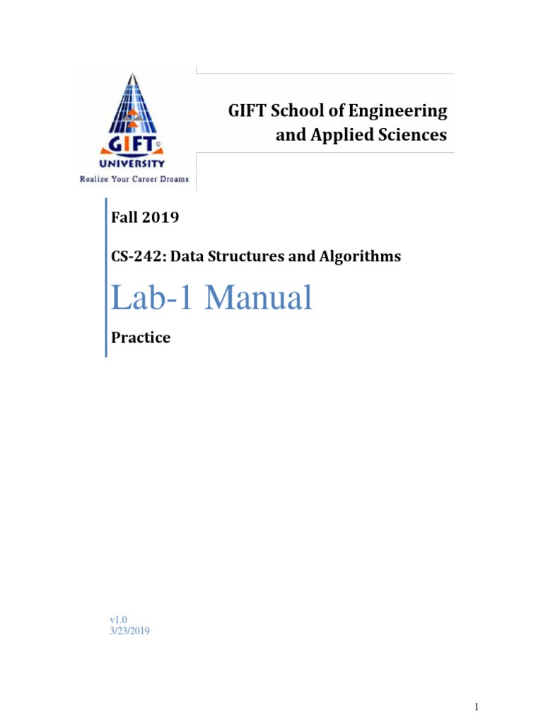 (Lab-1 Manual) CS-242-DSA - Object Class | PDF | Method (Computer Programming) | Programming
