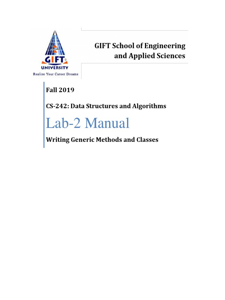 CS-242 Lab 2: Generic Methods Guide | PDF | Parameter (Computer ...