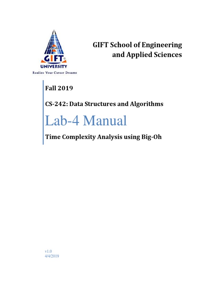 (Lab-5 Manual) CS-204-DSA - Time Complexity Analysis | PDF | Time ... (Lab-5 Manual) CS-204-DSA - Time Complexity Analysis | PDF | Time ...
