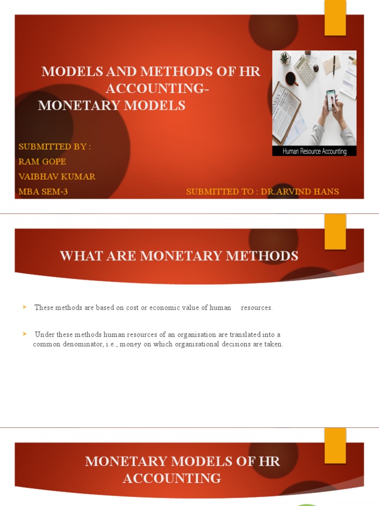 Models and Methods of HR Accounting - Monetary Models | PDF | Human ...