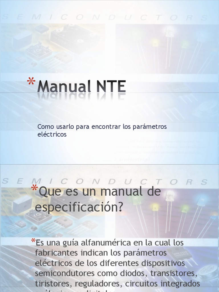 Manual NTE | PDF | Transistor | Rectificador