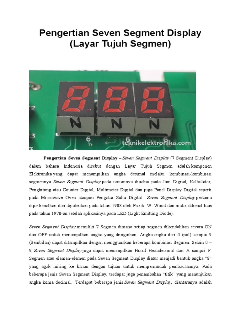 Pengertian Seven Segment Display – QIZR