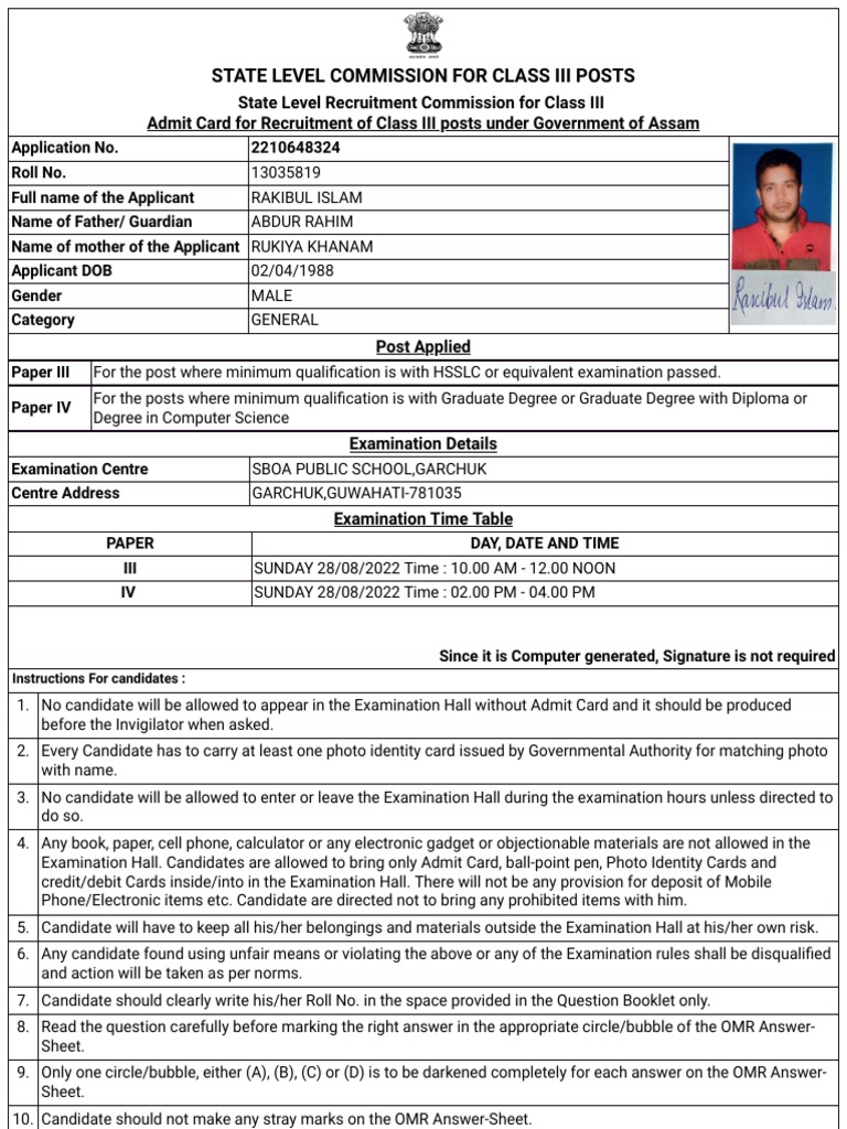 Slrc Class III | PDF | Multiple Choice