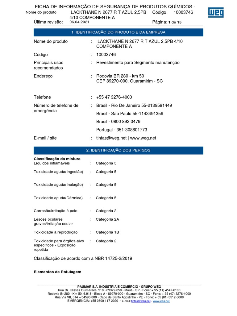 Azul 2,5PB | PDF | Combustão | Embalagem e rotulagem