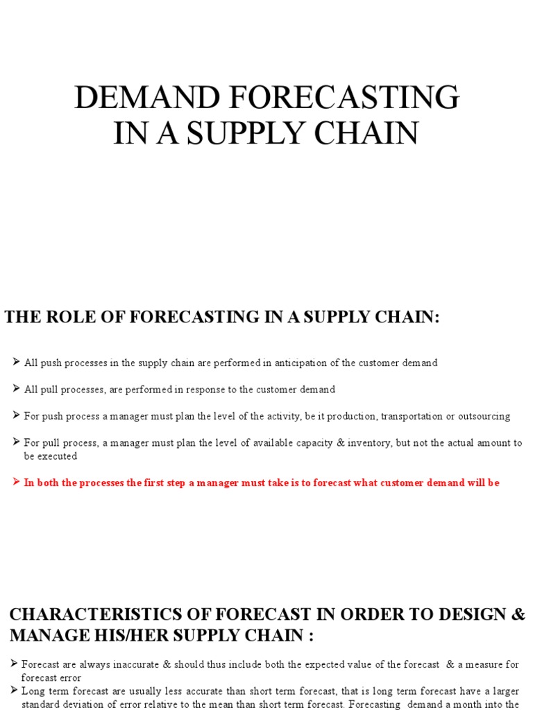 Demand Forecasting in A Supply Chain | PDF | Forecasting | Moving Average