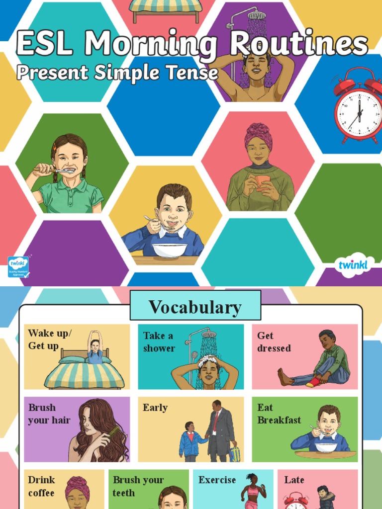 Morning Routine Vocabulary and Exercises | PDF