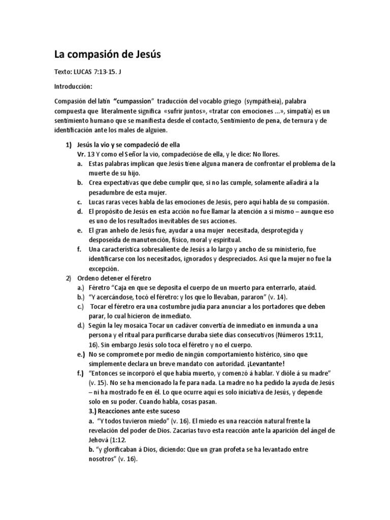 La Compasión de Jesús | PDF | Jesús | Compasión