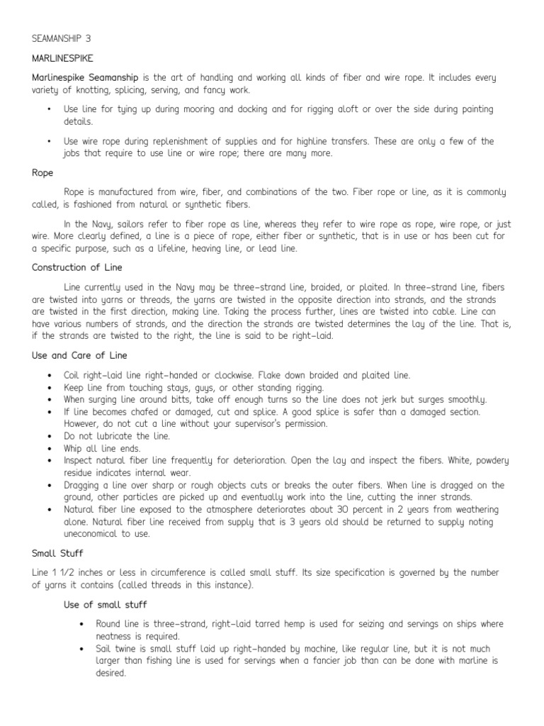 An In-Depth Guide to Marlinespike Seamanship: Knots, Splicing, and the ...
