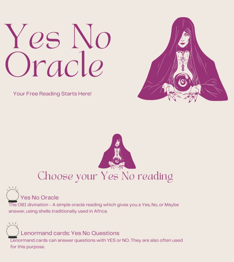 Yes No Oracle | PDF | Home & Garden | Self-Improvement