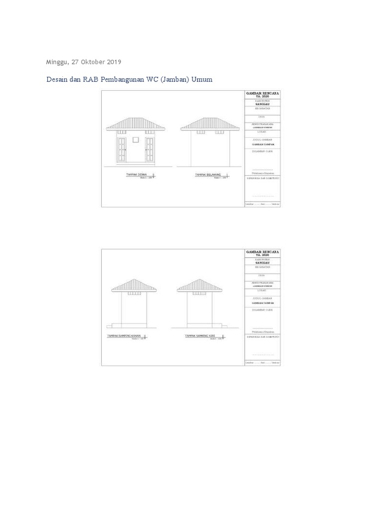 RAB Pembangunan Jamban Umum | PDF