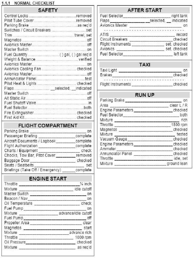 C172 Normal Checklist | PDF