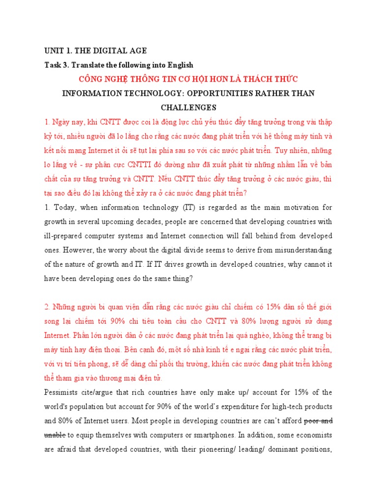 Biên 2 - Unit 1 Task 3,4 | PDF