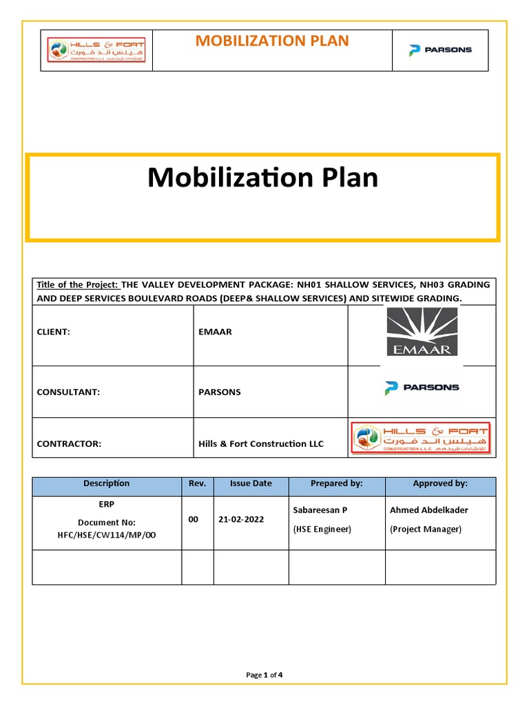 Mobilization Plan | Download Free PDF | Business