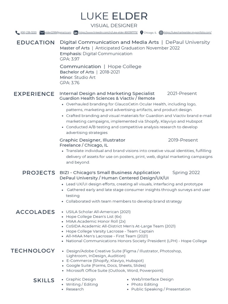 Luke Elder - Resume | PDF | Graphic Design | Brand