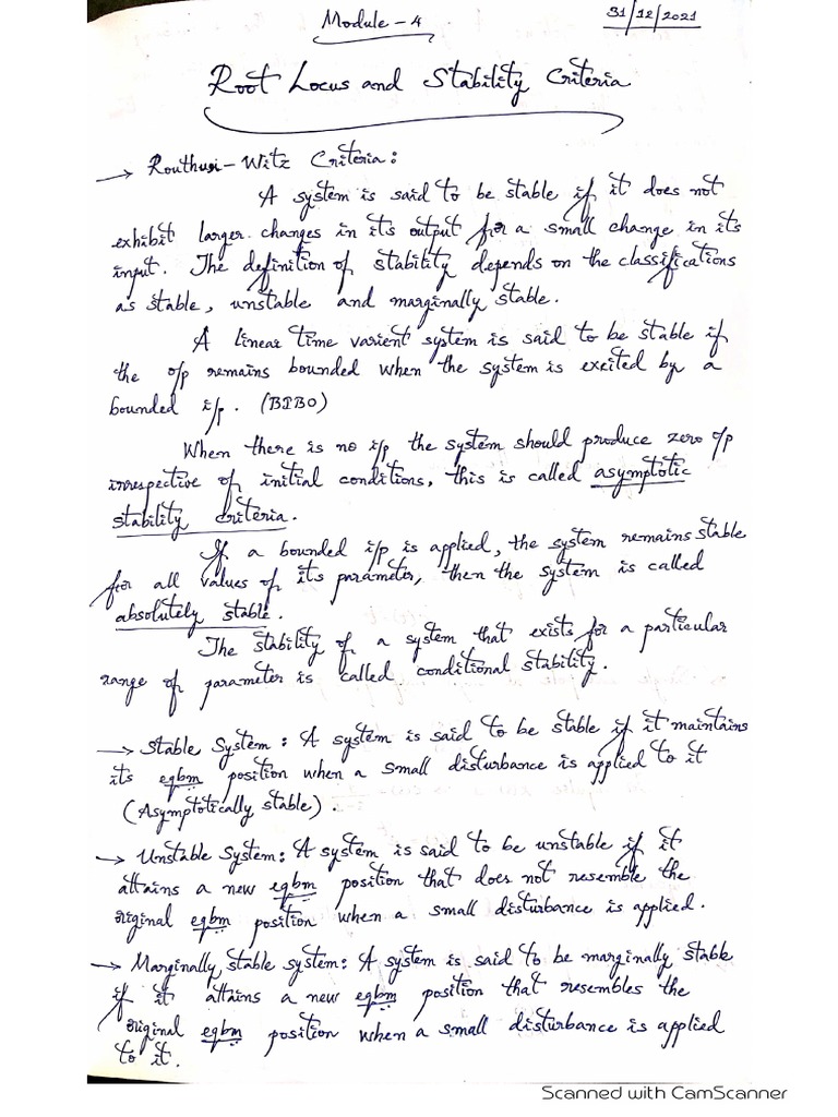 Module 4 Root Locus and Stability Criteria | PDF