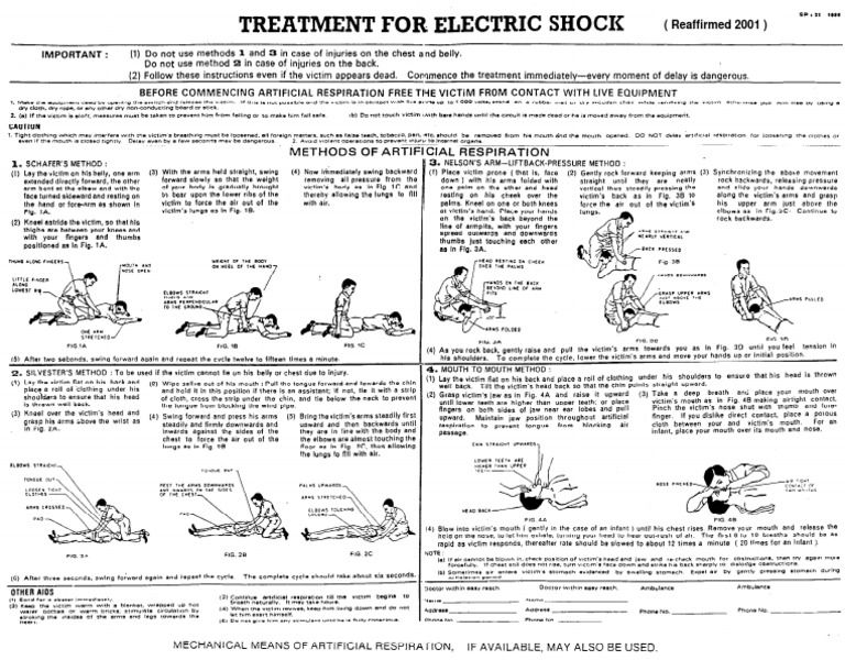 Electric Shock Chart | PDF | Hand | Breathing