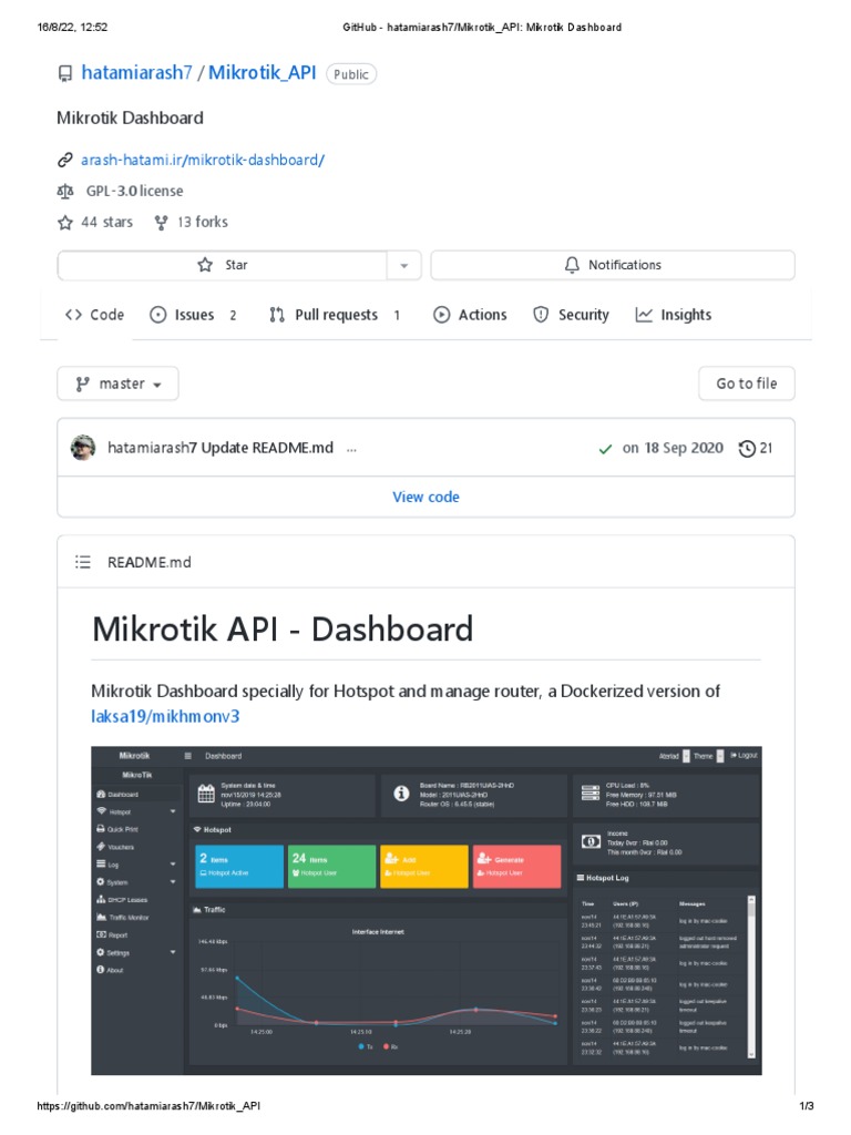Mikrotik API - Dashboard | PDF | Computer Engineering | Software ...