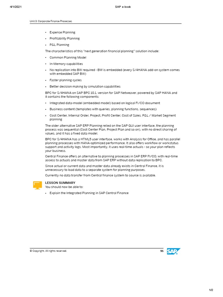 SAP Central Finance Overview S4F60 - EN - Col17 - 102 | PDF | Graphical ...