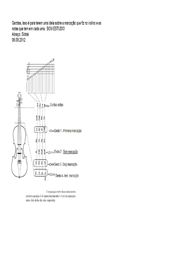 Notas No Violino - Posições | PDF