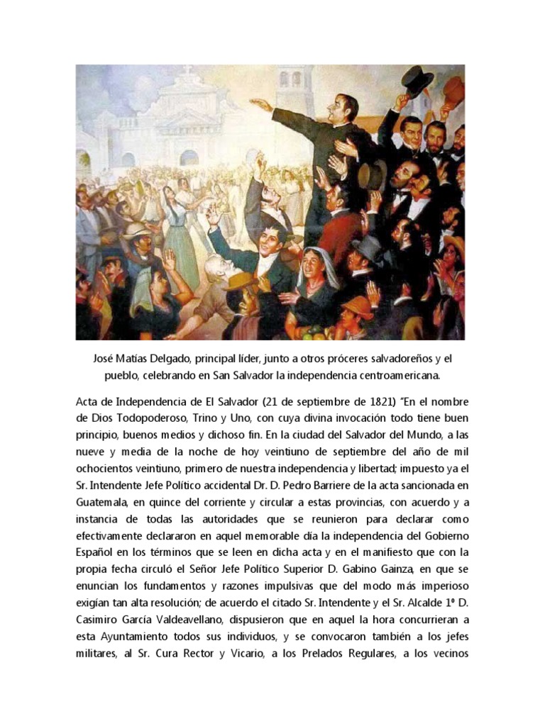 La celebración de la independencia de El Salvador y la proclamación de ...