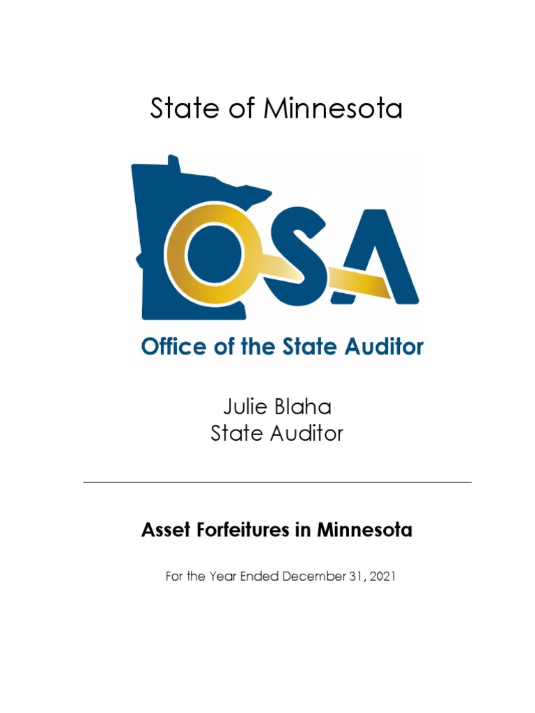 Minnesota State Auditor Asset Forfeiture 2021 Report | PDF | Asset ...